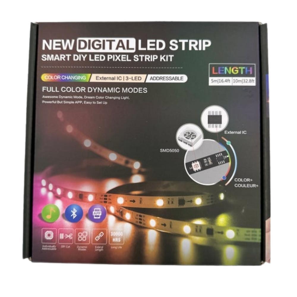 12V Addressable LED Strip Kit with Bluetooth App Music Control