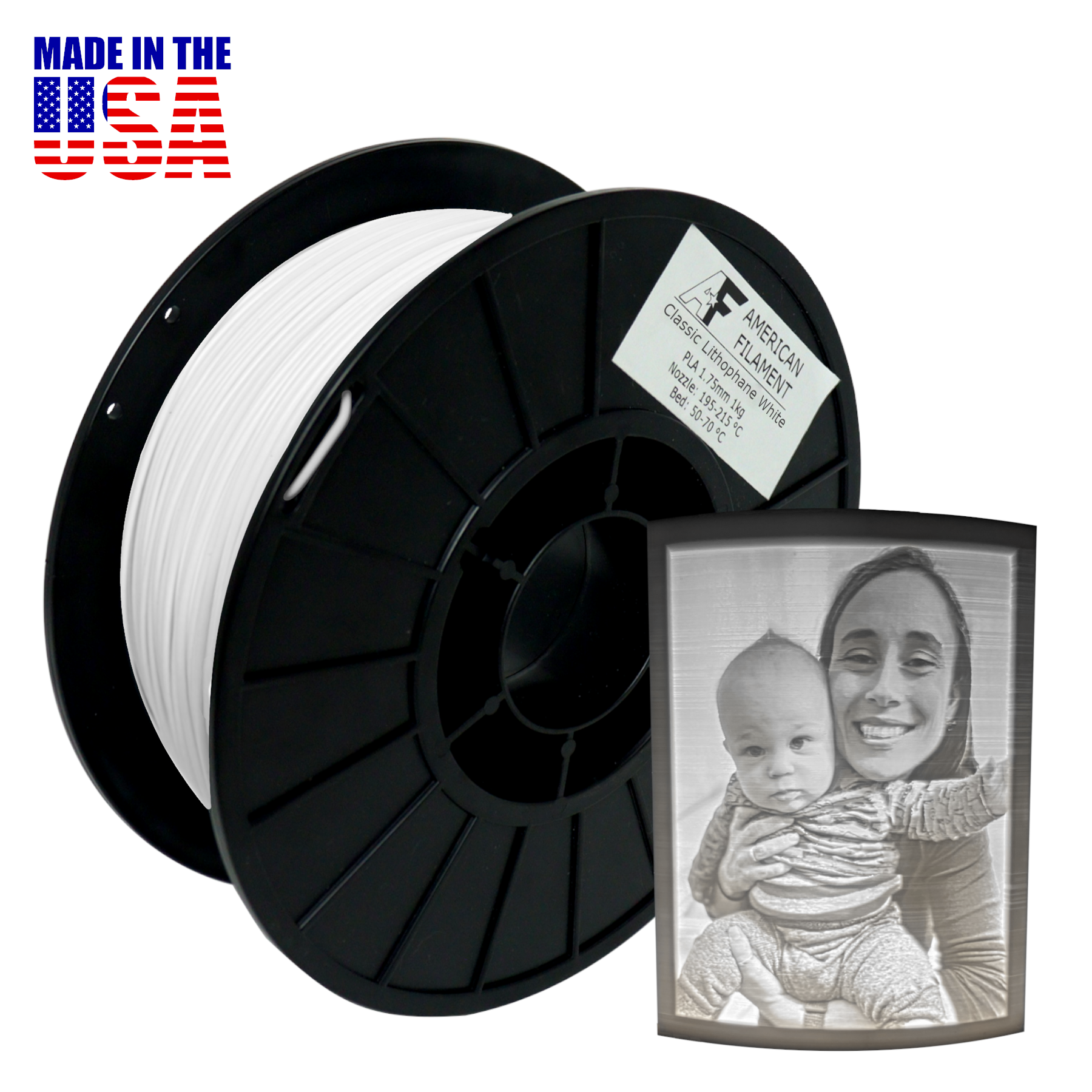Classic Lithophane White AF 1.75mm PLA Filament - created by Lithophan