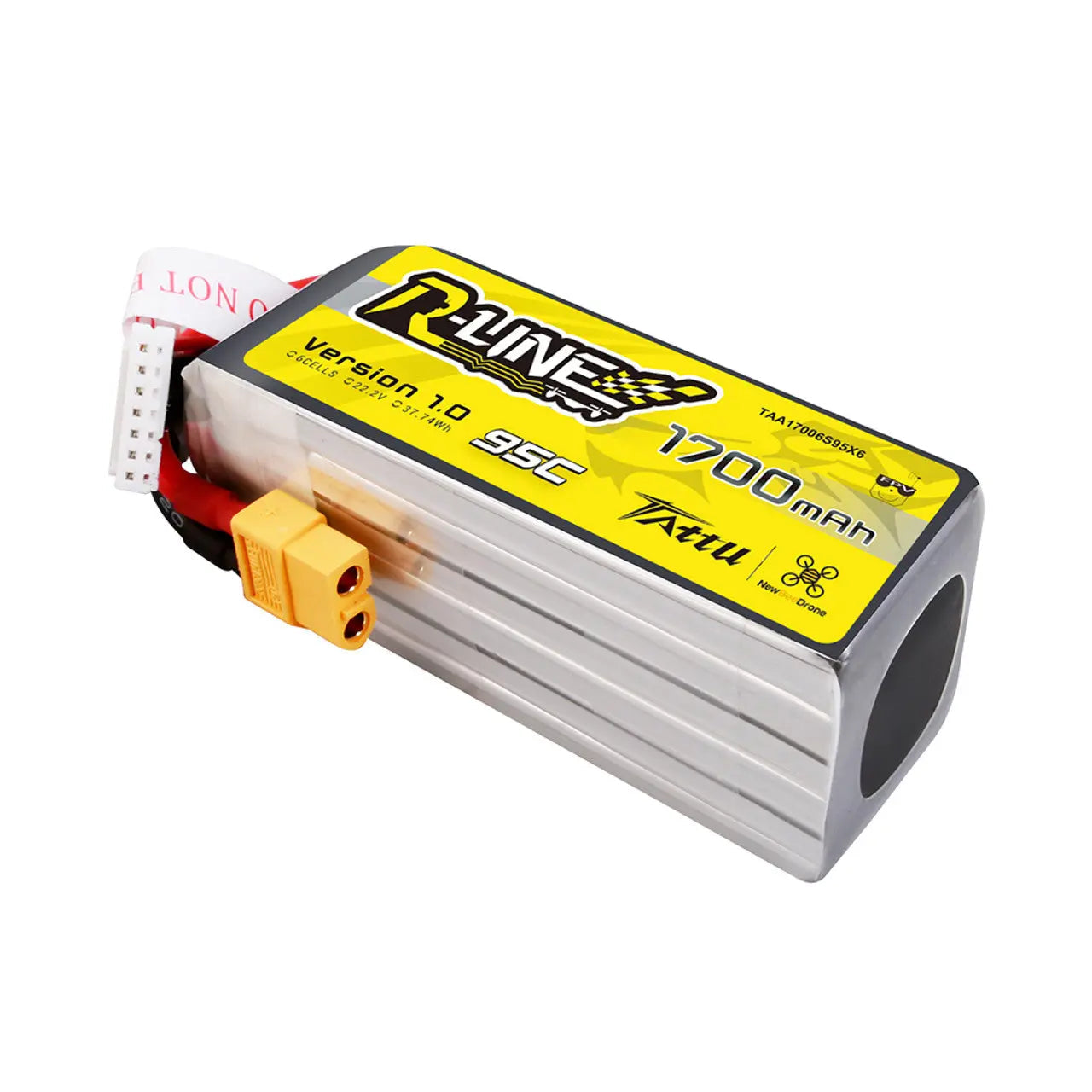 Tattu X NewBeeDrone R-Line 1700mAh 22.2V 95C 6S1P Lipo Battery Pack Wi