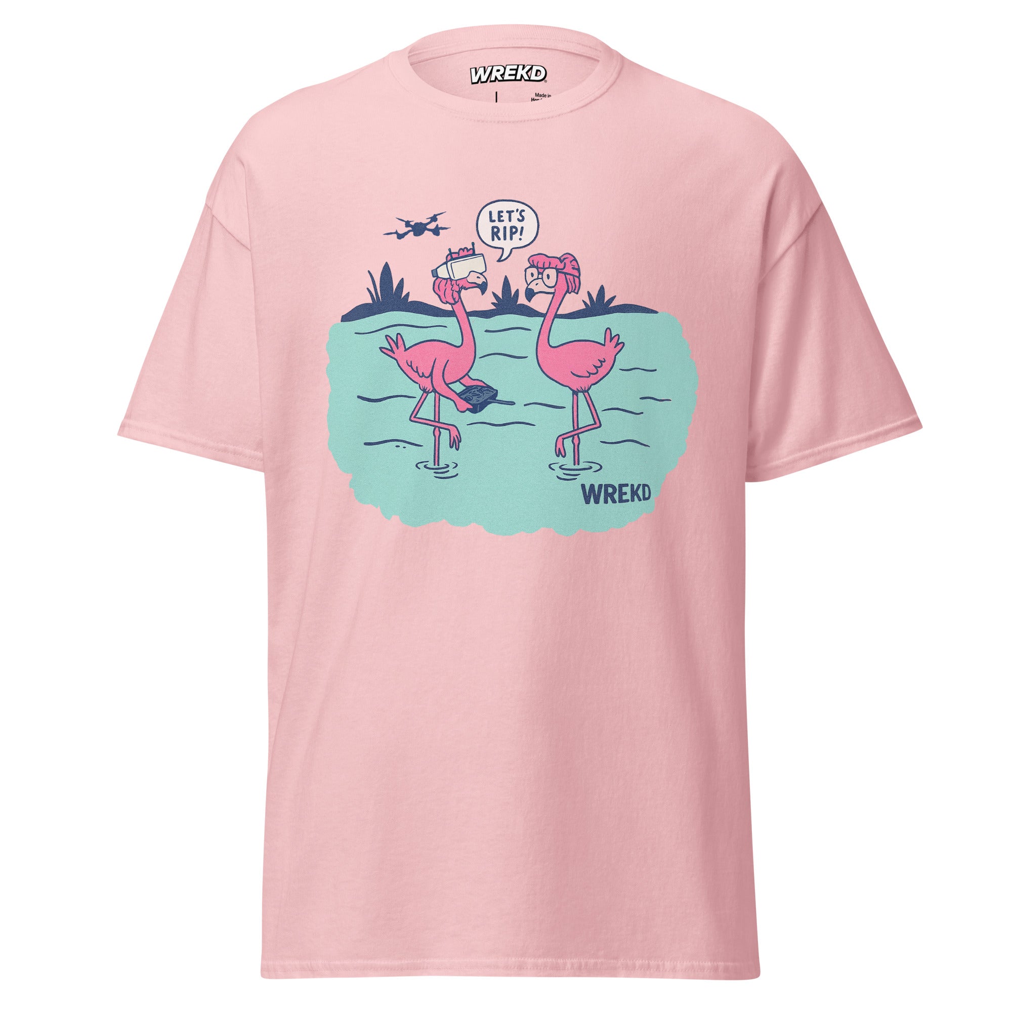 WREKD® Let's Rip! Pink Flamingo Tee - Classic