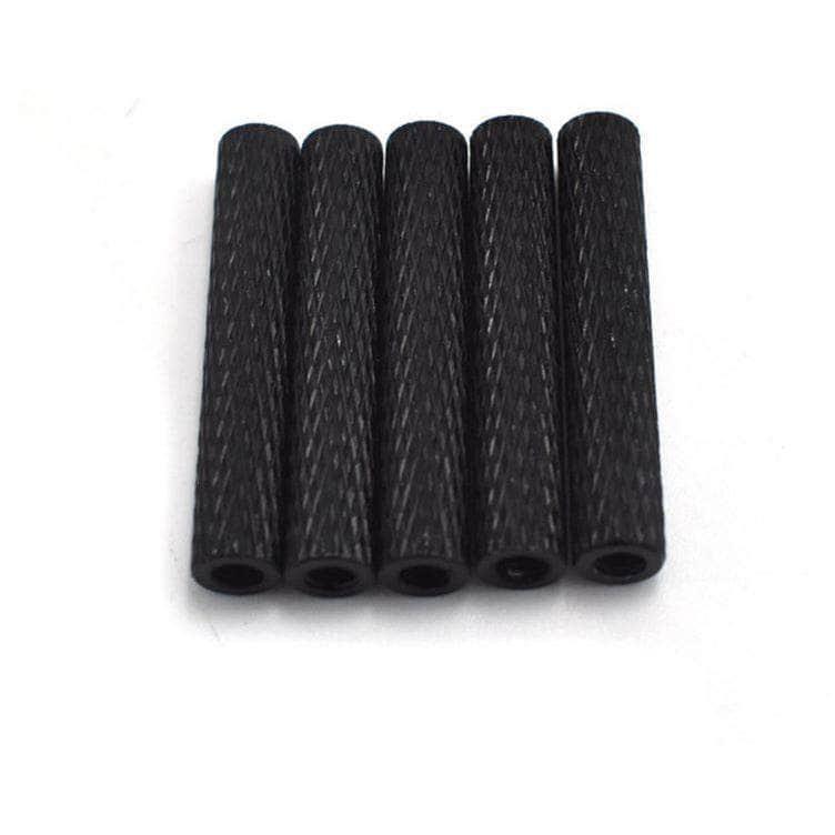 M2 Standoff, Knurled Aluminum, Black (1pc) - Choose Size