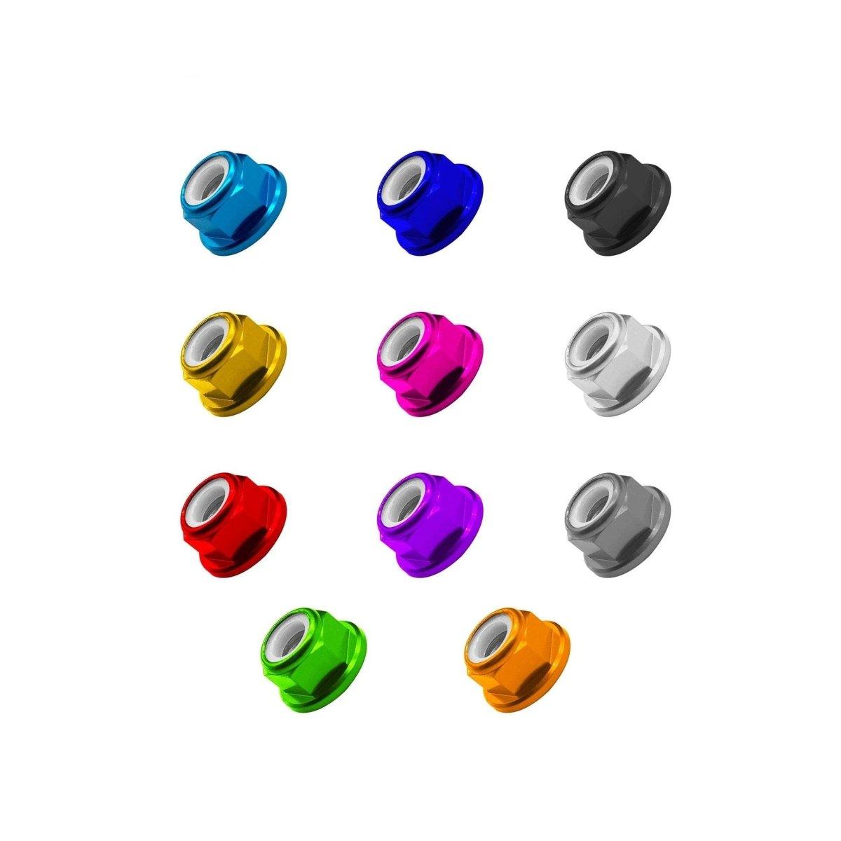 M5 Anodized Motor Prop Nut, Nylock, Flanged (5pcs) - Choose Color