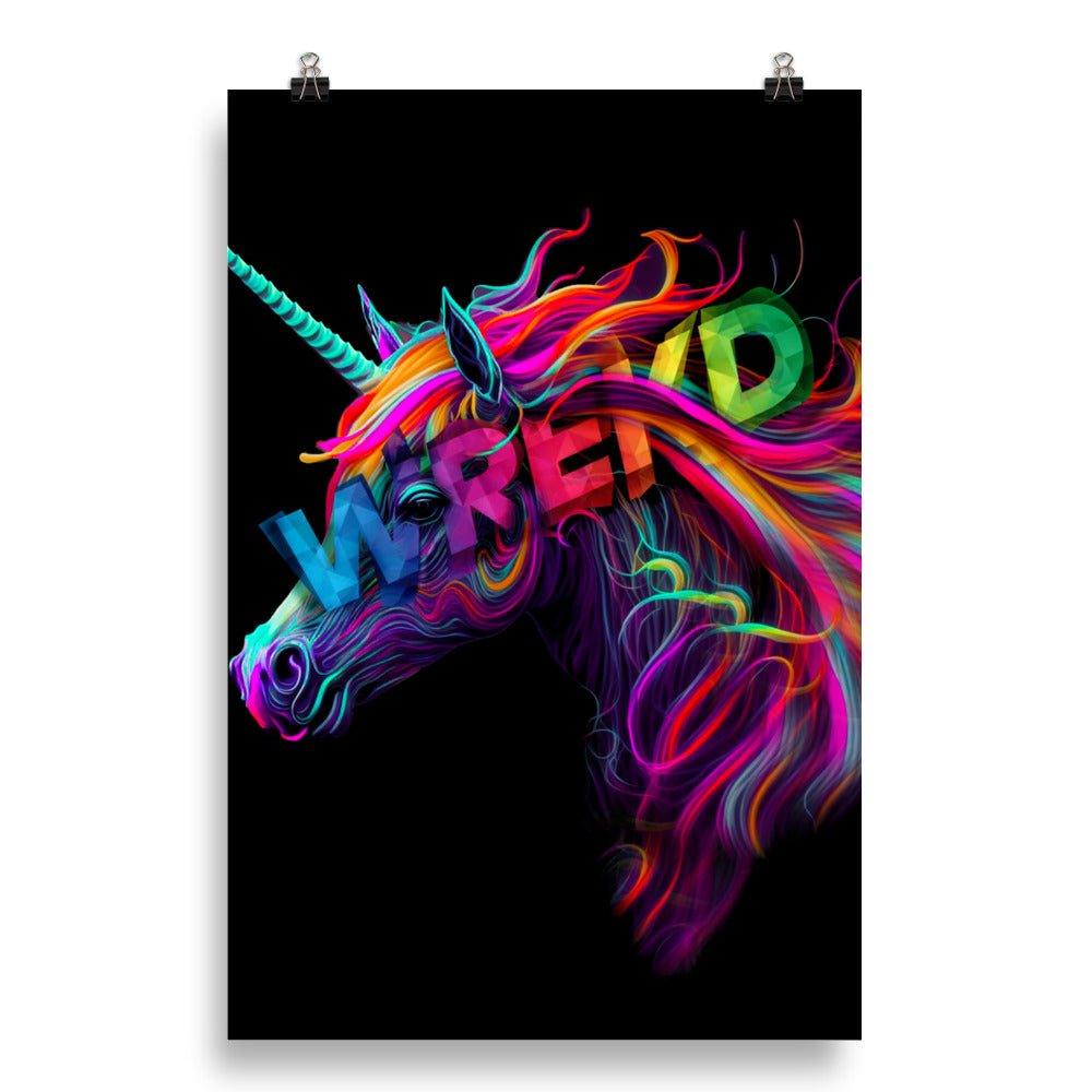 WREKD - Colorful Unicorn Frisa Lank Poster